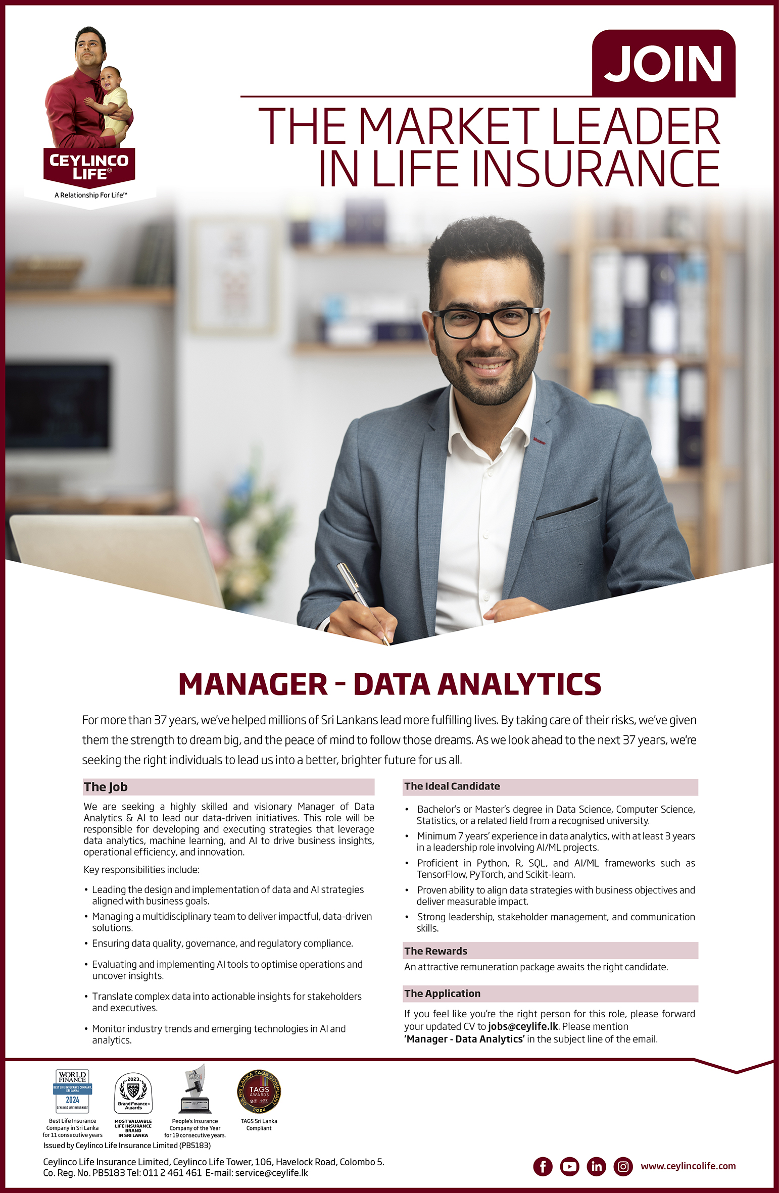 Manager - Data Analytics - Life Insurance Sri Lanka | Ceylinco Life